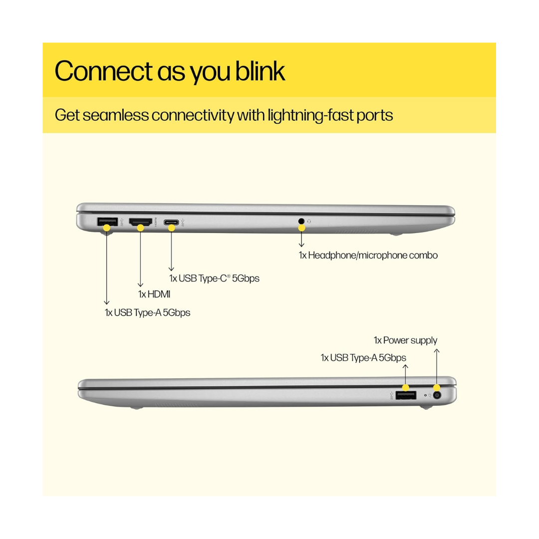 HP 15 Core I3 13Th Gen Intel(8Gb Ram/512Gb Ssd/Fhd/Ms Office 21/Backli