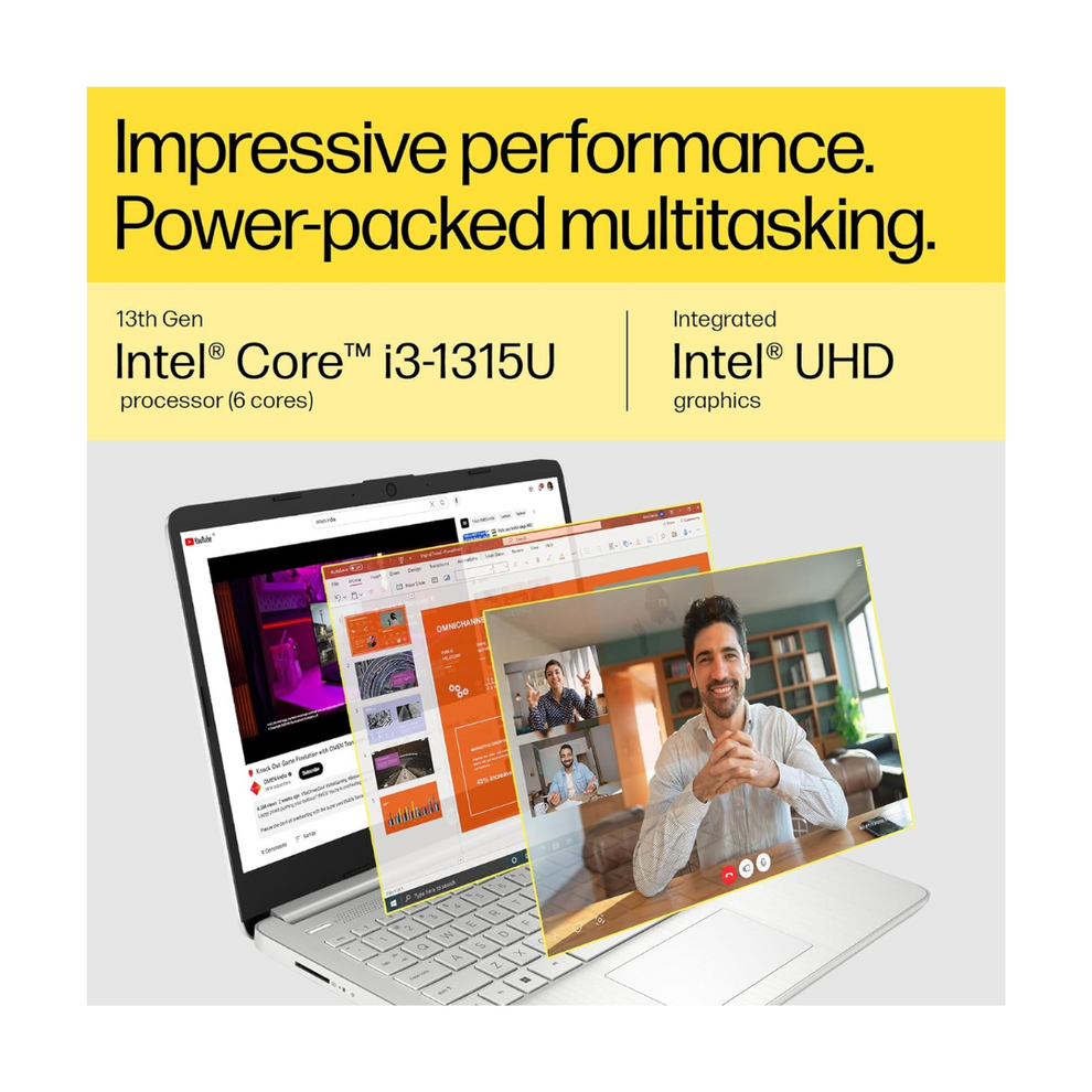 HP 15 Core I3 13Th Gen Intel(8Gb Ram/512Gb Ssd/Fhd/Ms Office 21/Backli